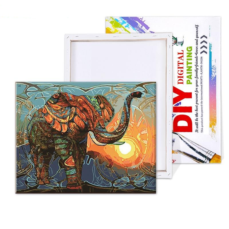 Retro Elephant - Paint By Number Kit – Stiylo